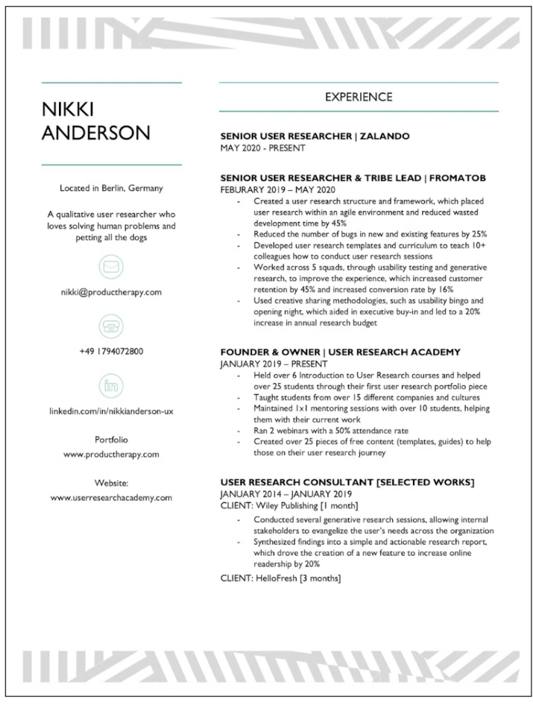 A guide to perfecting your UX researcher resume