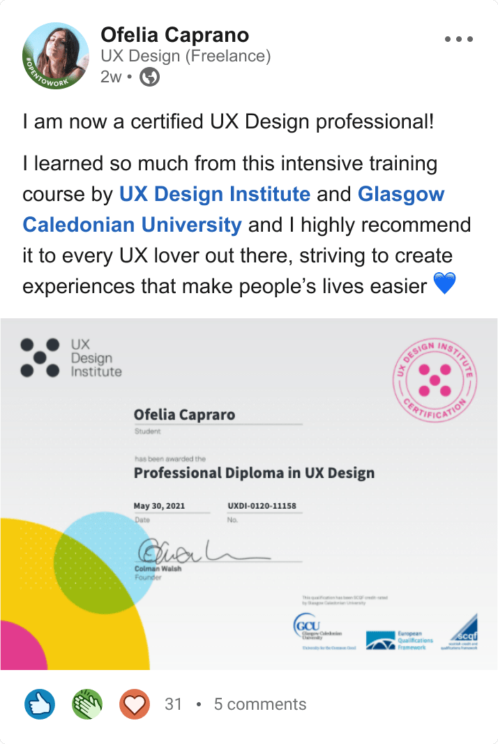 The gold standard in UX education | UX Design Institute